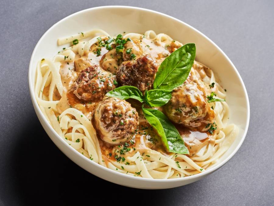 Creamy Meatballs and Tagliatelle